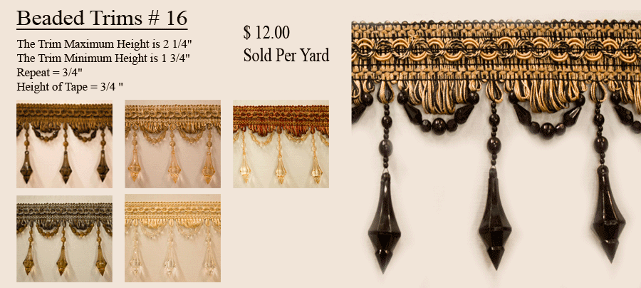 Drapery Trim - Beaded Drapery Trims - Brilliant Drapery Shop