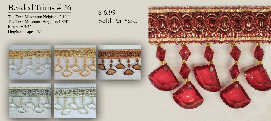 Drapery Trim - Beaded Drapery Trims - Brilliant Drapery Shop