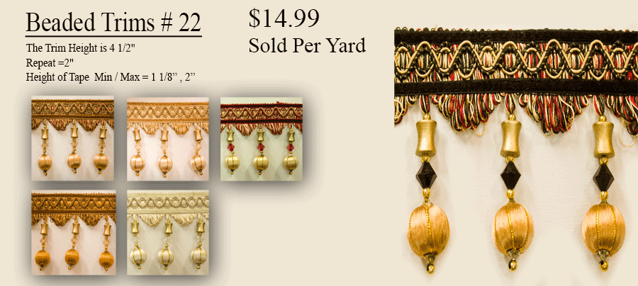 Drapery Trim - Beaded Drapery Trims - Brilliant Drapery Shop