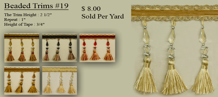 Fringe Trims - Beaded Drapery Trims - Brilliant Drapery Shop